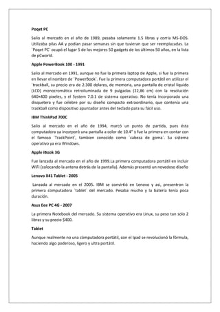 Informe el computador portatil | PDF