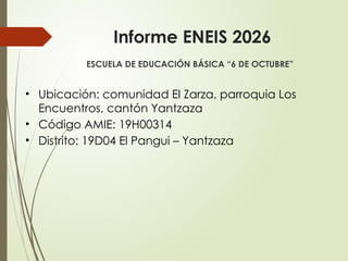 Informe de las actividades ENEIS del 2026 | PPTX