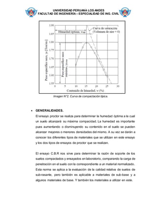 Informe ensayo de proctor, estandar y cbr | DOCX