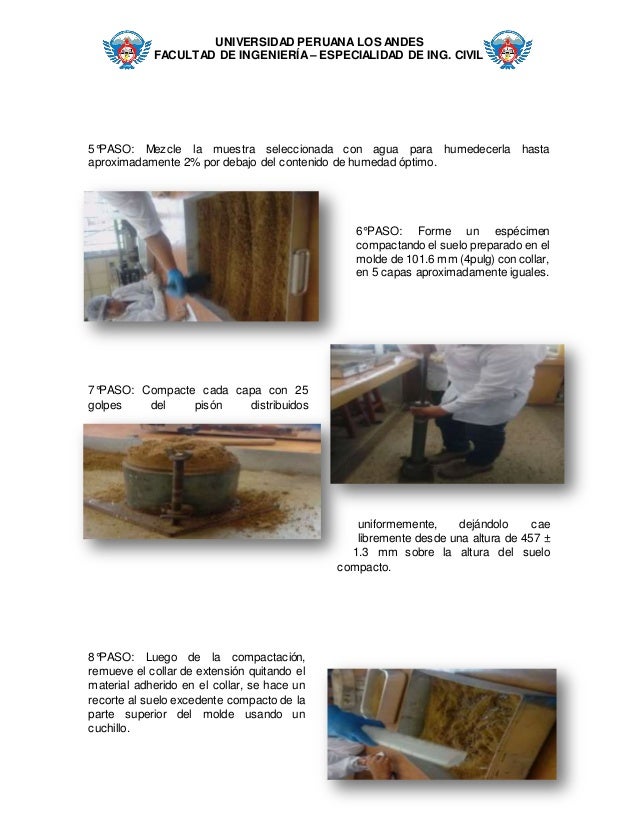 Informe ensayo de proctor, estandar y cbr Informe ensayo de proctor, estandar y cbr