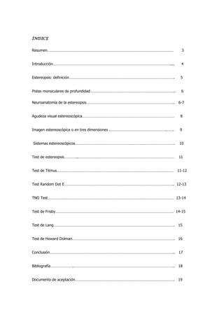 Estereopsis y test de estereopsis | DOCX