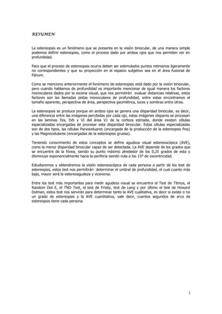 Estereopsis y test de estereopsis | DOCX