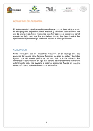 Informe estructuras lineales | PDF