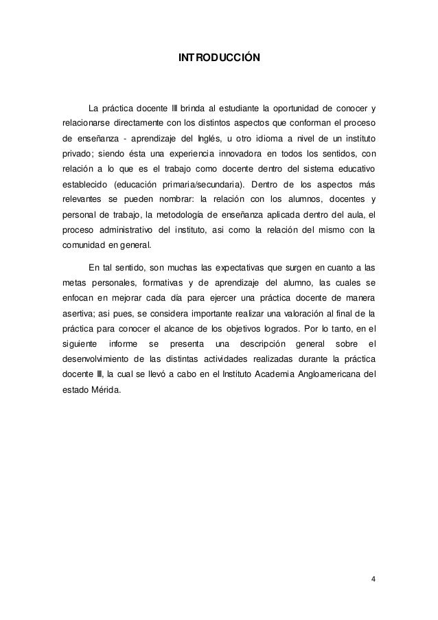 Introduccion De Un Informe