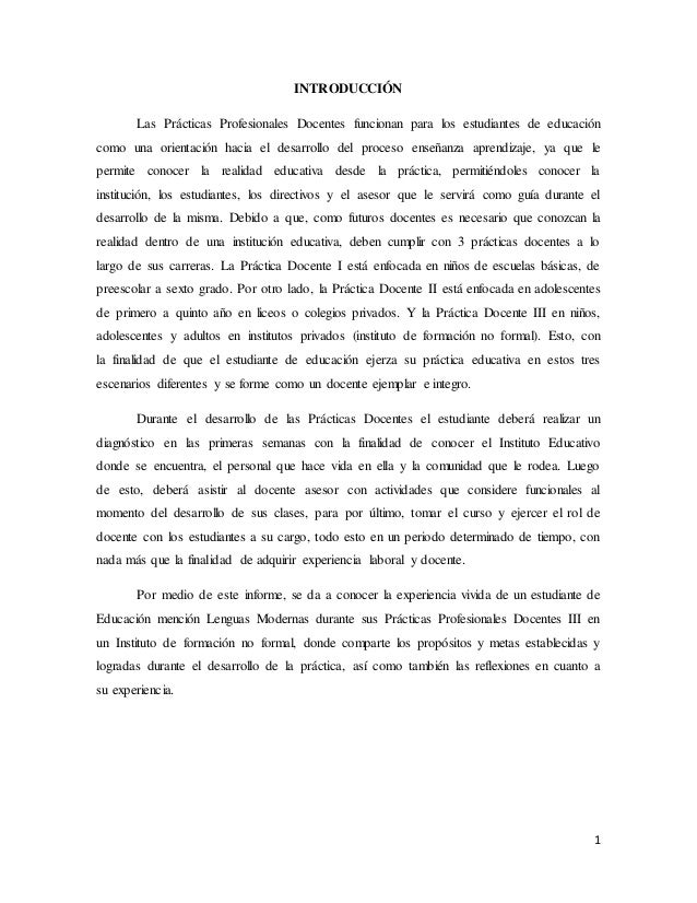 Introduccion De Un Informe