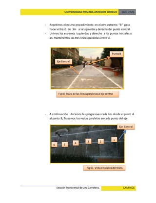 Informe final secciones transversales de una carretera | DOCX