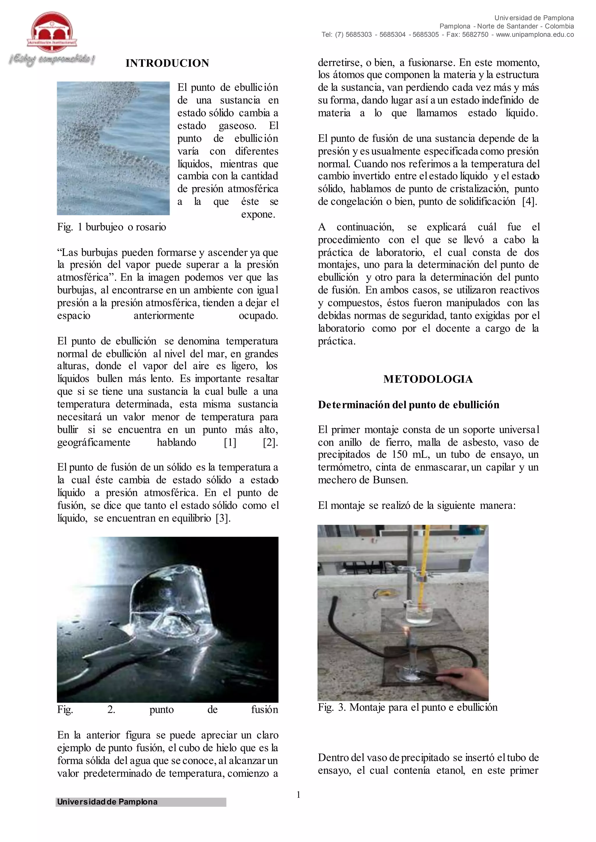 punto de ebullición y punto de fusión | DOCX