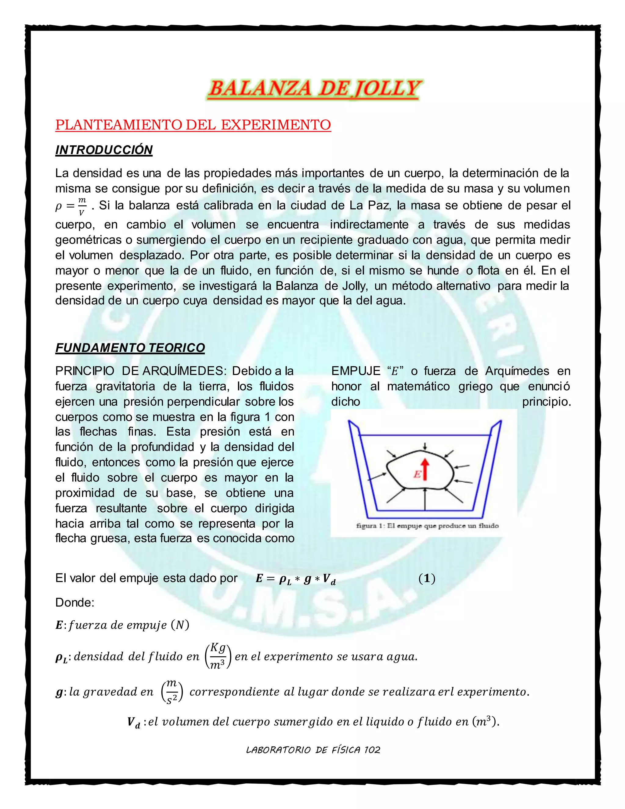 Informe fis 102 lab. 1 (balanza de jolly) iv | DOCX