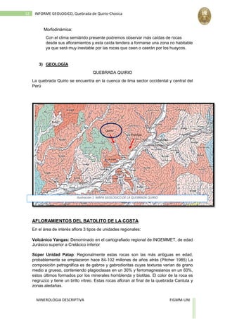 INFORME GEOLOGICO CHOSICA | PDF