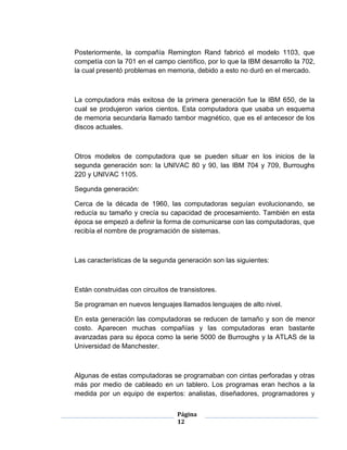 Informe historia y evolucion de la computadora | DOCX