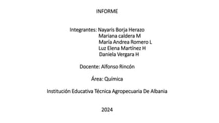 Informe de laboratorio de quimica mariana caldera.pptx