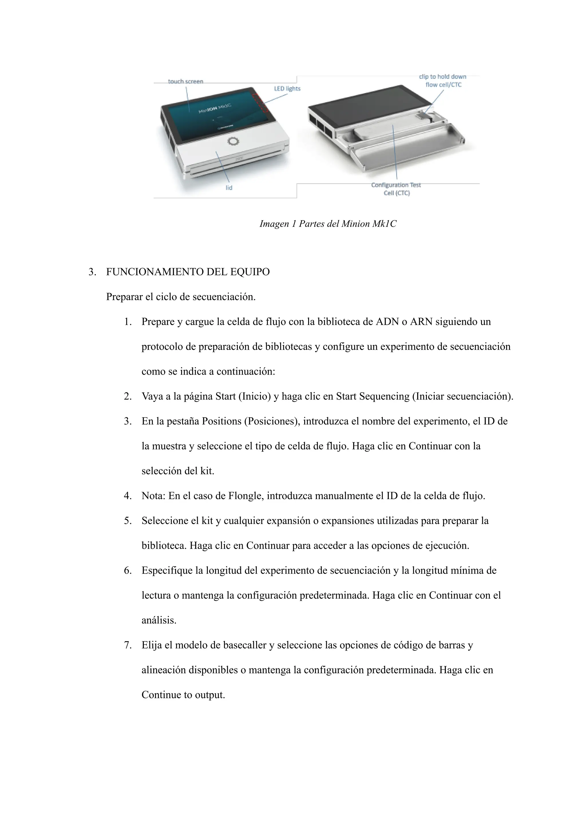 RECONOCIMIENTO DEL SECUENCIADOR DE NANOPOROS MINION MK1C | PDF
