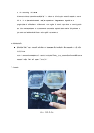RECONOCIMIENTO DEL SECUENCIADOR DE NANOPOROS MINION MK1C | PDF