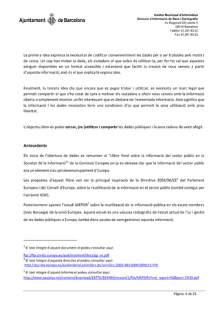 Informe explicatiu del projecte Open Data Barcelona | PDF