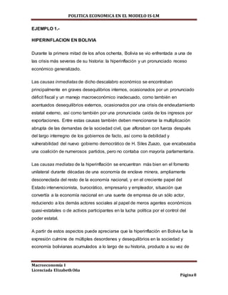 INFORME POLITICAS ECONOMICAS EN EL MODELO IS-LM | DOCX