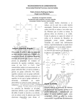 Informe practica #1 (carbohidratos) | DOCX