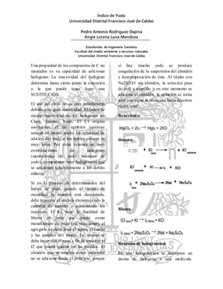 Informe practica #3 (indice de yodo) | DOCX