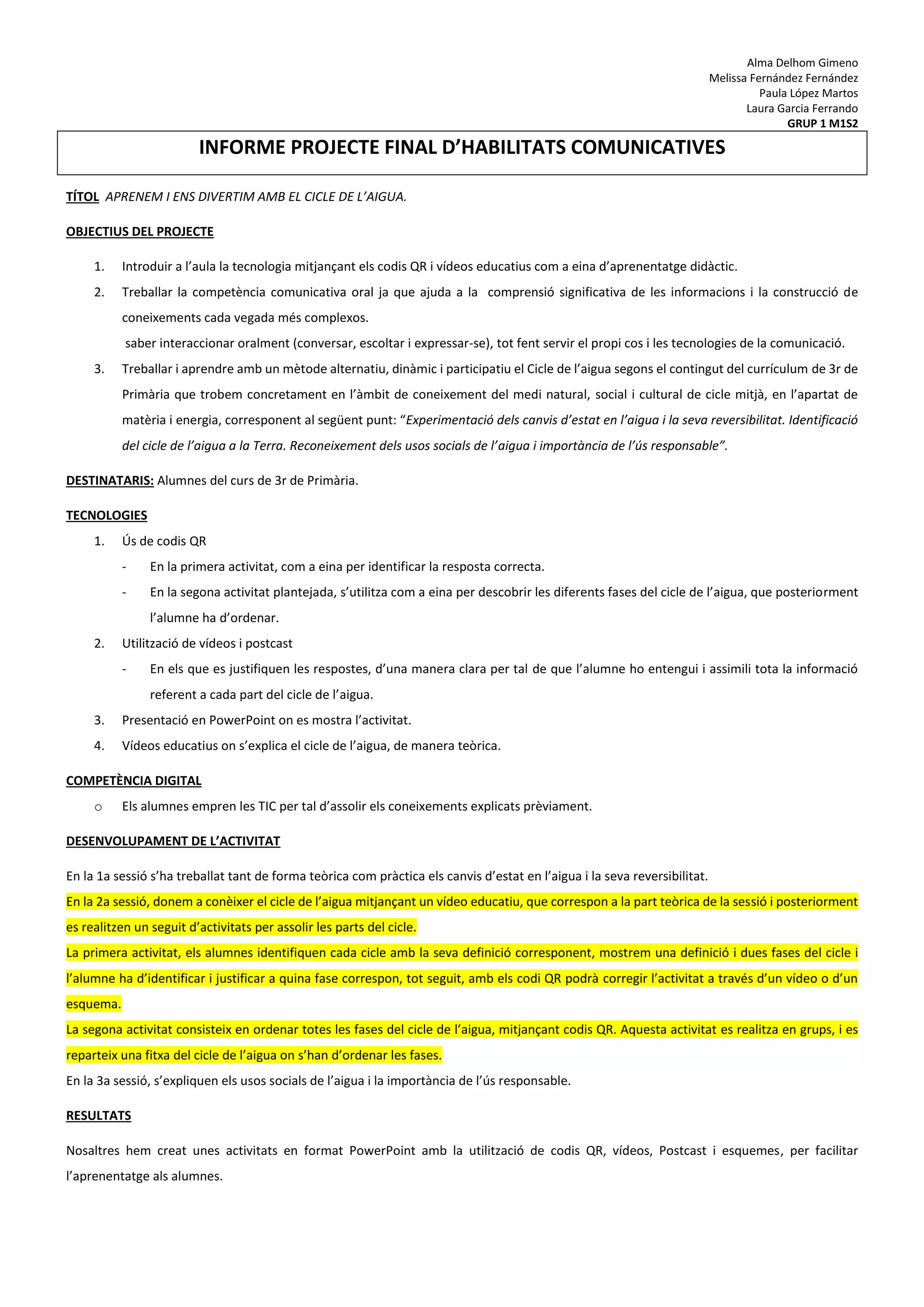 Informe Projecte Final | DOCX