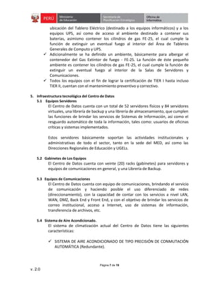MINEDU: Informe remodelación data center | PDF
