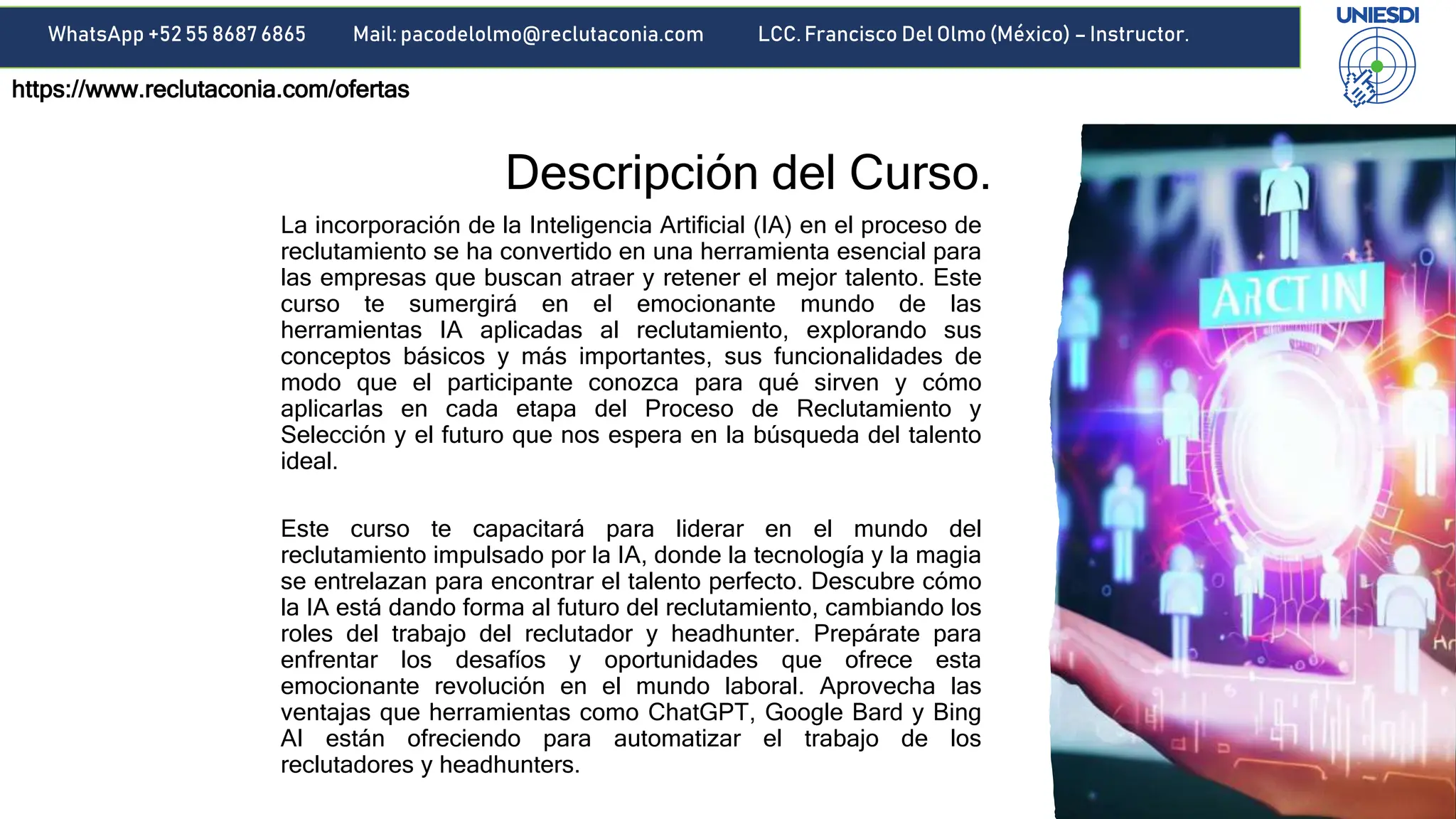 Cursos Inteligencia Artificial para Recursos Humanos y Reclutamiento IA RRHH Agente Capacitador ...
