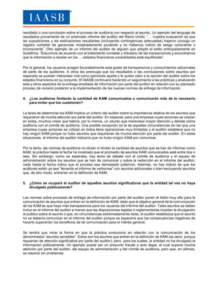 Asuntos Claves de Auditoria (KAM en ingles) | PDF