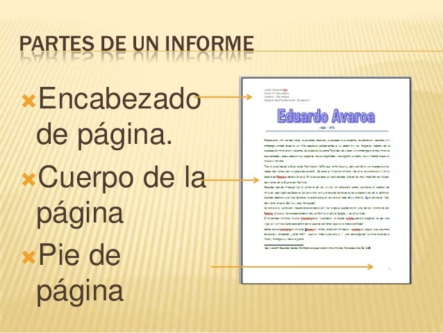 UNIDAD EDUCATIVA "GUAYAQUIL " 1"A" BACHILLERATO : PARTES DE UN INFORME