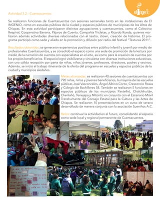INFORME 2011 DEL PROGRAMA DE LECTOESCRITURA DEL INGENIO | PDF