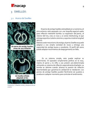 Perno Swellex Labores mineras de Fortificación | DOCX