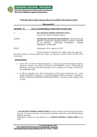Informe tecnico pip valor | DOCX