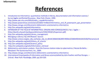 Informetrics final | PPT