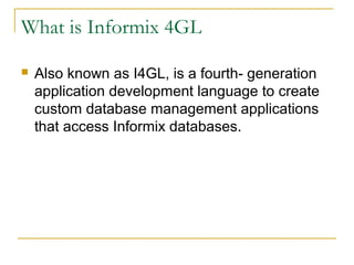 Informix | PPT