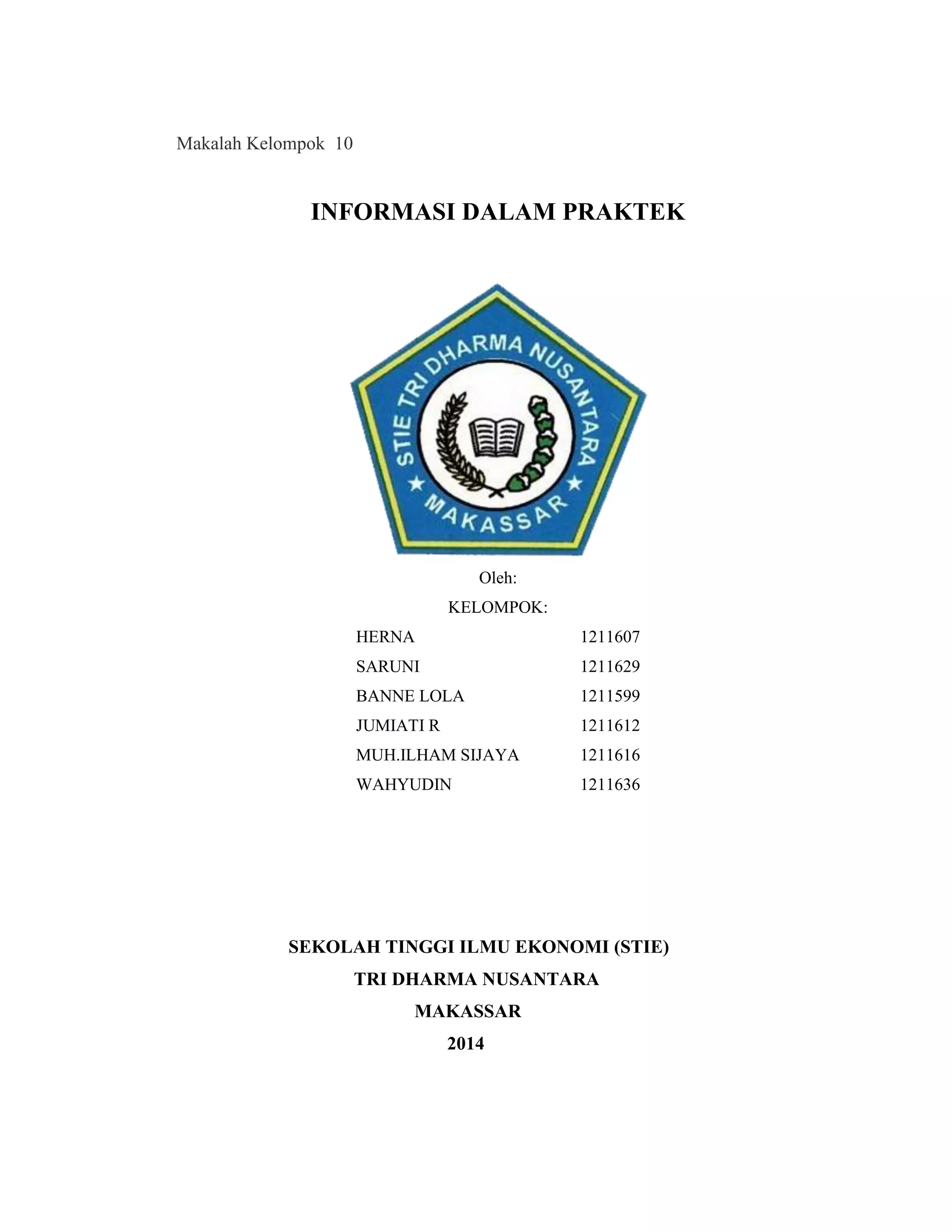 Informsi dalam pelaksanaan klp 10 | PDF