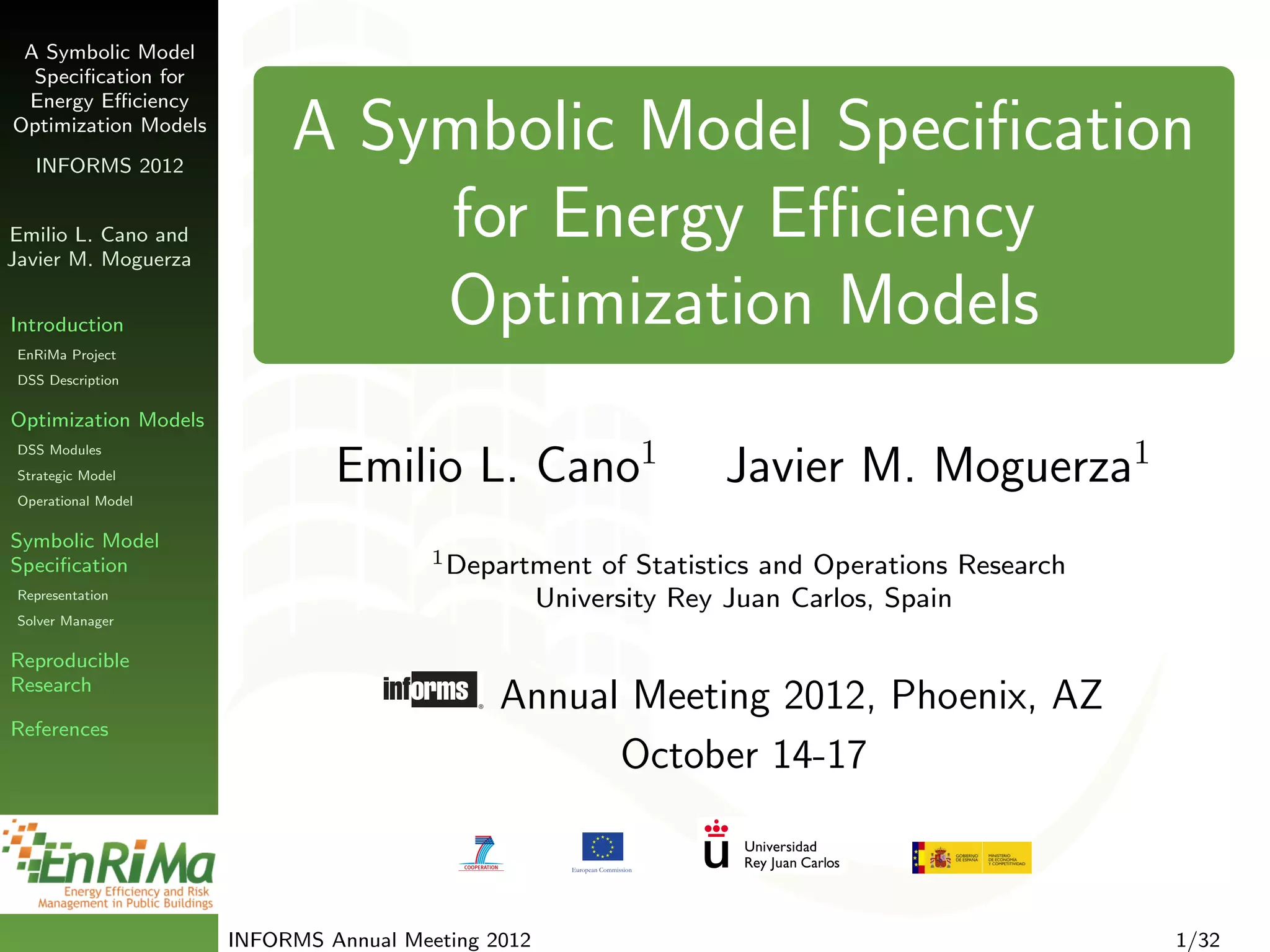 A Symbolic Model Specification for Energy Efficiency Optimization ...