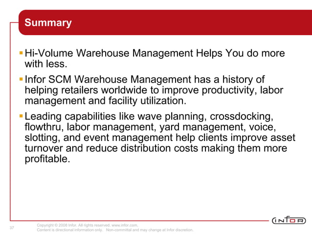 Infor scm warehouse management | PDF
