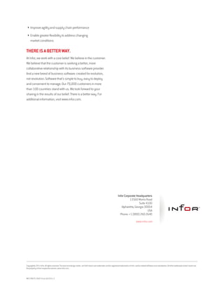 Infor SX.e Functional Areas Brochure | PDF