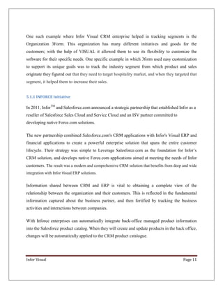 Report on Infor Visual | PDF | Information Services Industry | Industries