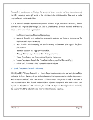 Report on Infor Visual | PDF