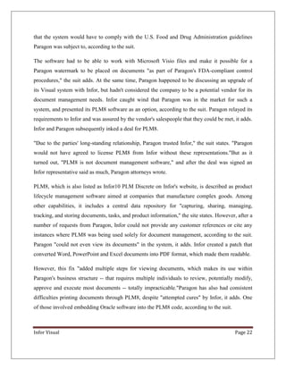 Report on Infor Visual | PDF | Information Services Industry | Industries