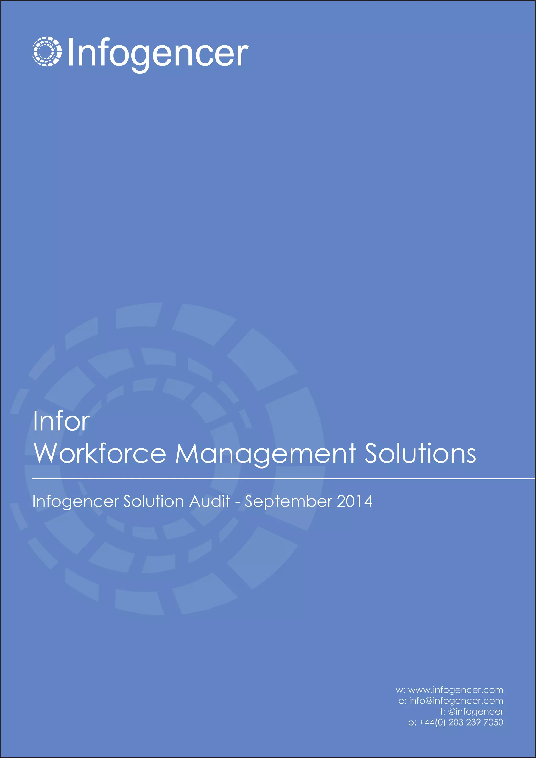 Infor Workforce Management Solutions | PDF