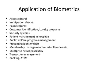 Biometrics Pros & cons | PPTX