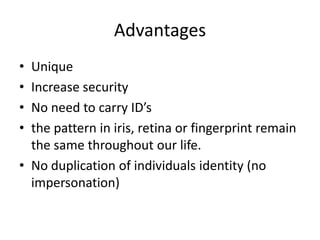 Biometrics Pros & cons | PPTX