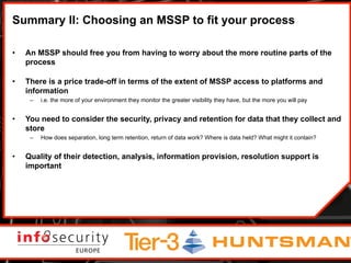 Infosec 2014 - Considerations when choosing an MSSP | PDF | Computing ...