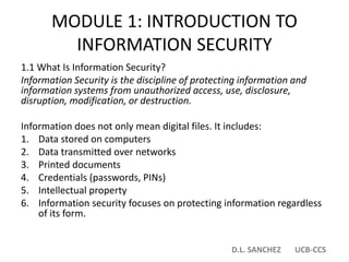 INFORMATION SECURITY for Undergraduate Students | PDF