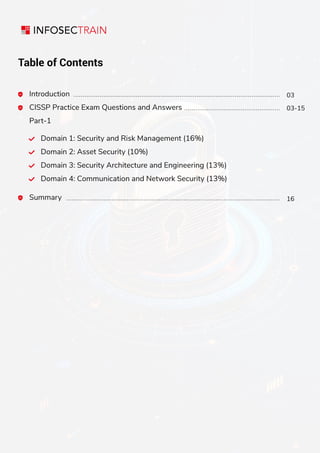InfosecTrain CISSP Exam Practice Questions and Answers domain 1 to 4 | PDF