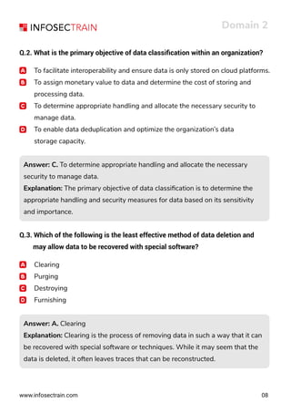 InfosecTrain CISSP Exam Practice Questions and Answers domain 1 to 4 | PDF