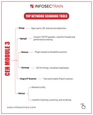 InfosecTrain Mind map CEH Module 3 Scanning Networks | PDF
