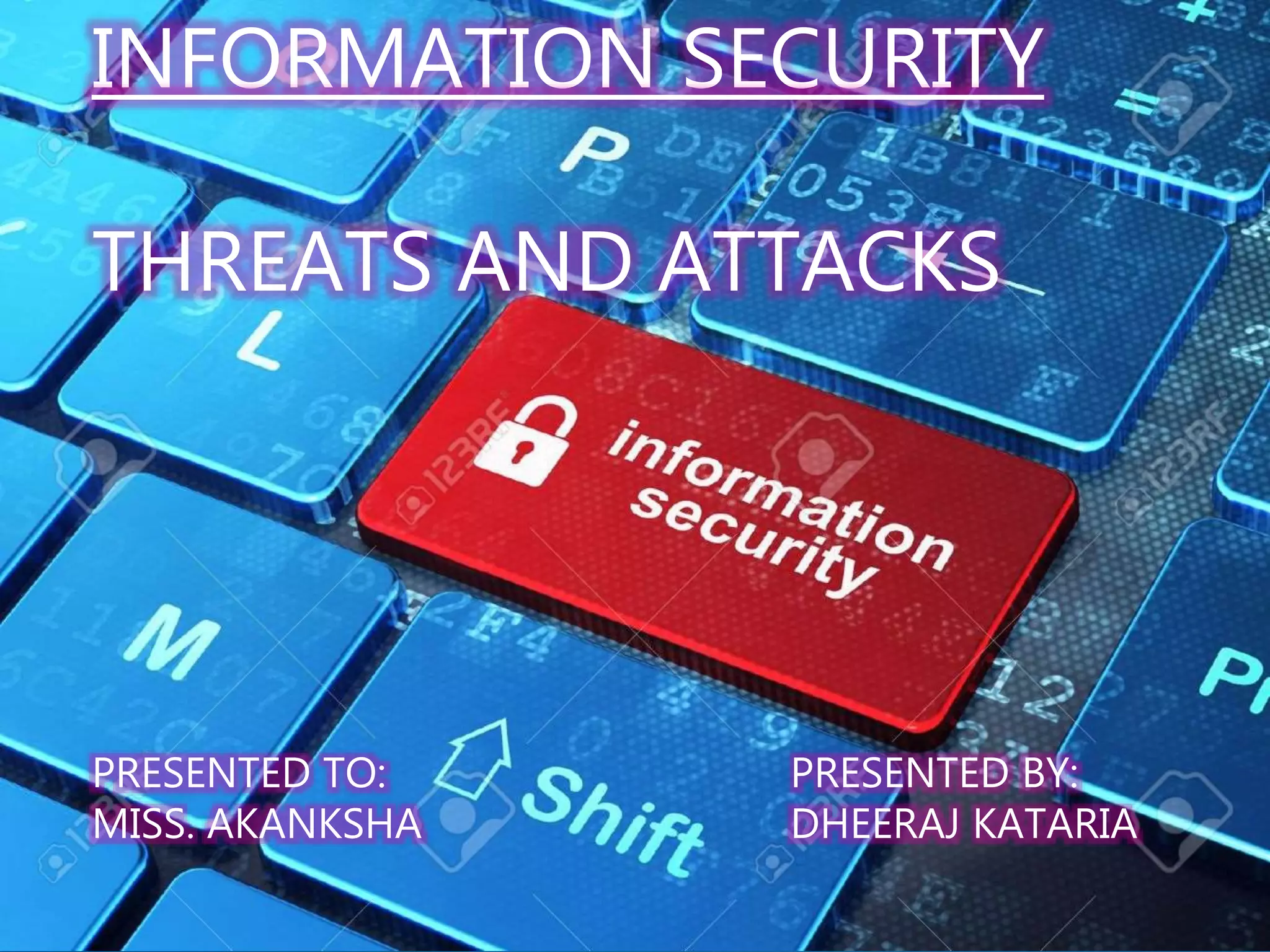Information Security- Threats and Attacks presentation by DHEERAJ KATARIA | PPTX