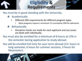 UTA Study Abroad Info Session | PPTX