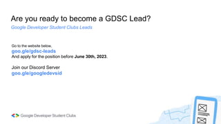 Info Session_ GDSC Lead Application 2023.pptx