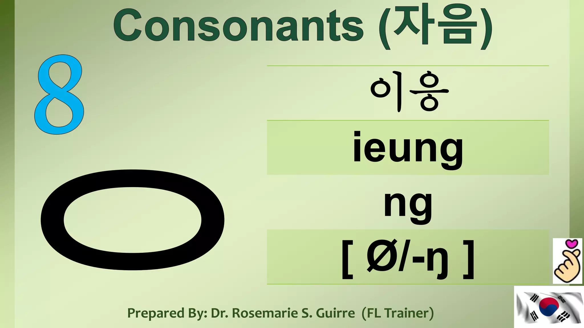 Korean Language: Consonants | PPTX